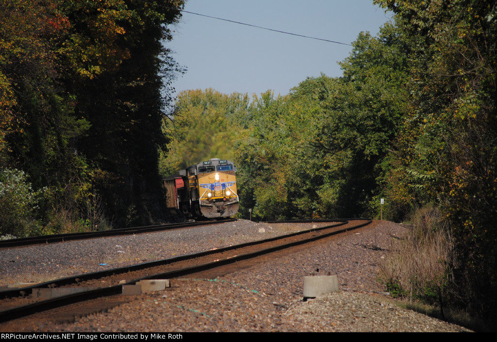 A rail critter pops around a curve